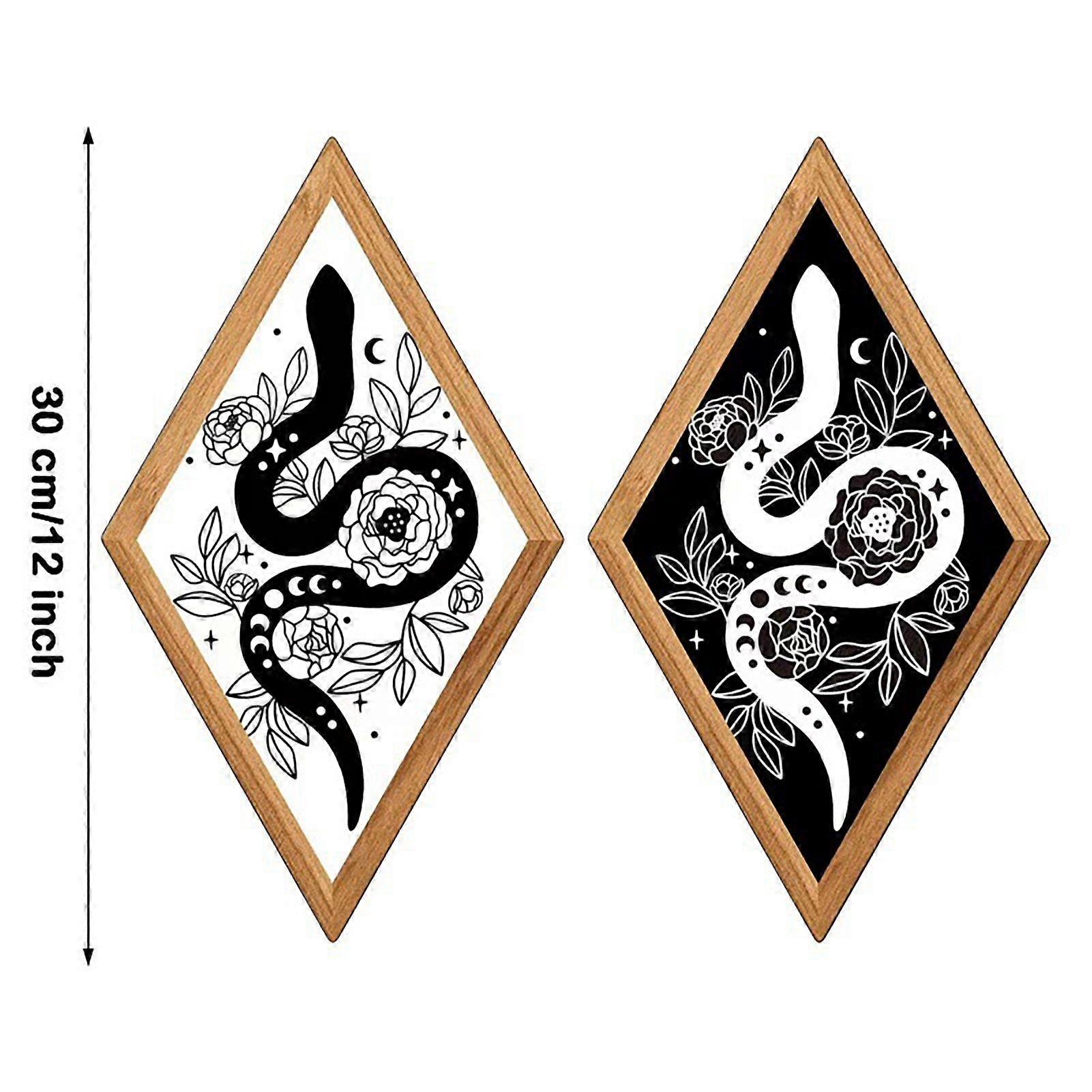 1 Pair Wooden Snake Wall Decoration Home Office Living Room Indoor ...