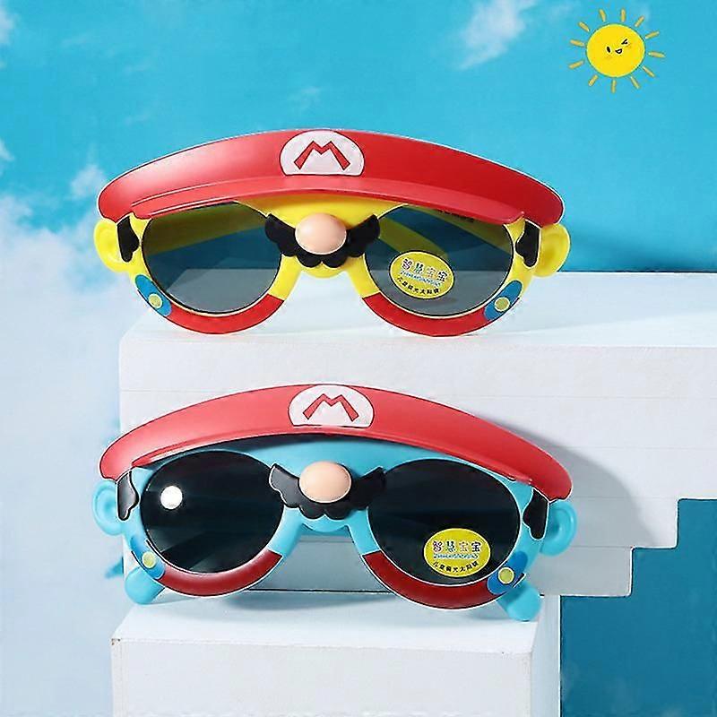 2022 Super Mario Bros Anime Figures Mario Luigi Kids Sunglasses Cartoon ...
