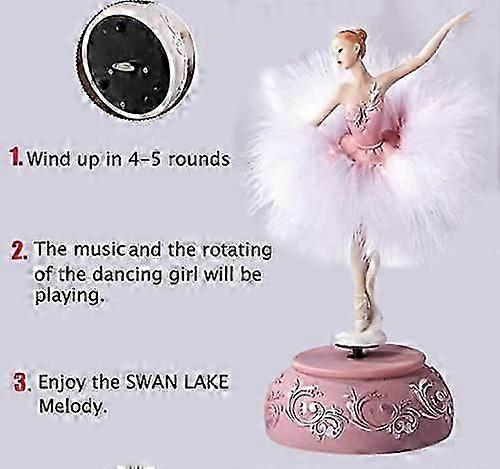Music Box Figurine Plays Swan Lake Tune, Musical Figure Hand-Painted ...