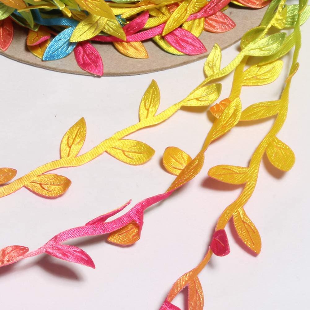 Colorful Rainbow Leaves Leaf Ribbon Trim Rope - 20 Yards - For Garland ...