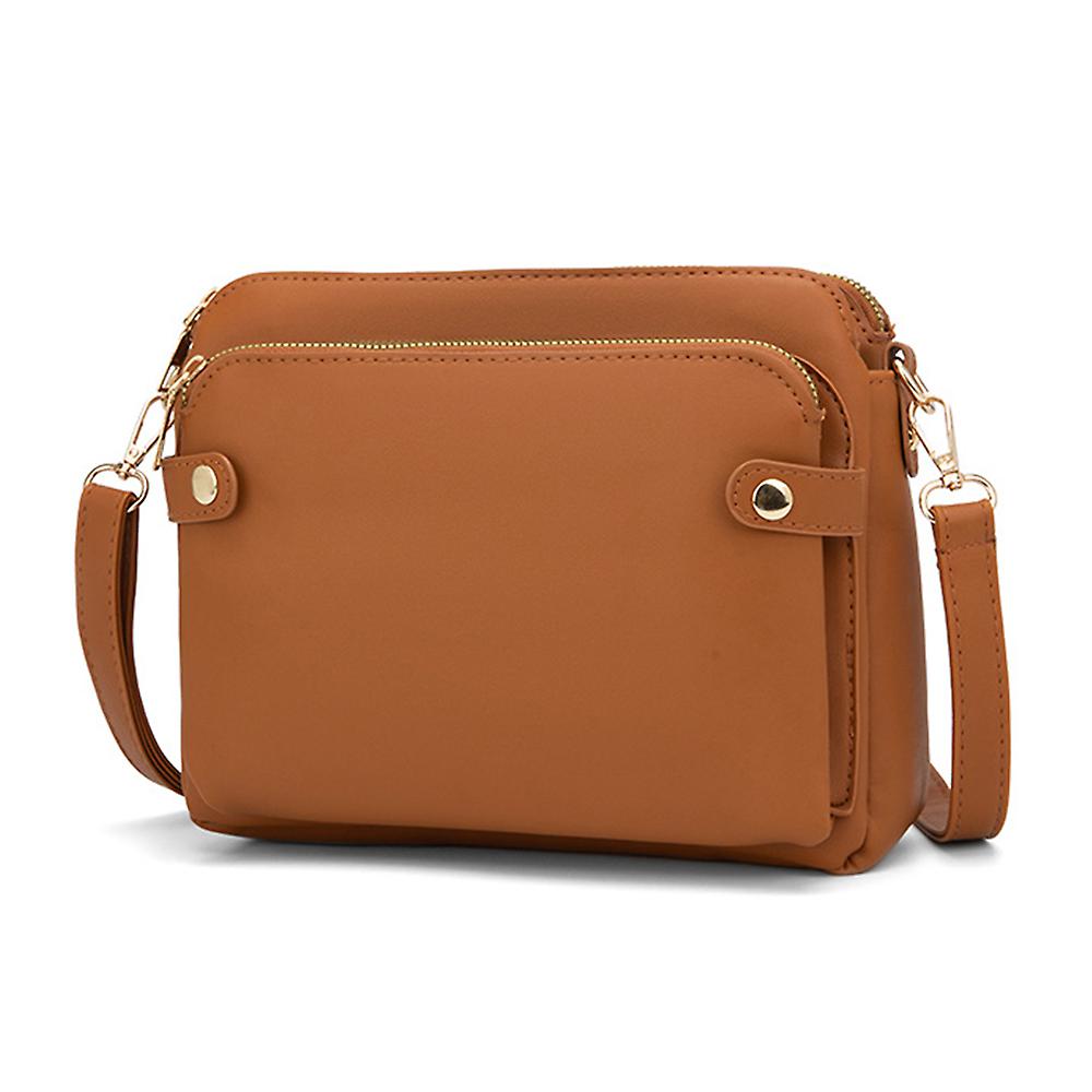 Retro Brown Cross-body Bag With Three Layers And Large Capacity | Fruugo AU