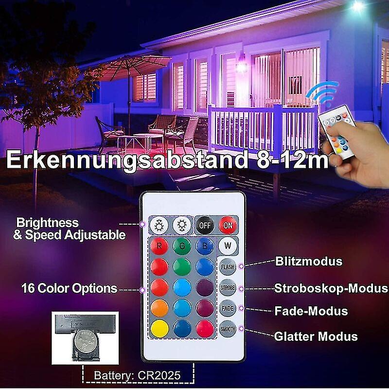 4 Pack Dimmable Outdoor Rgb Led Flood Light, Ip66 Waterproof With ...