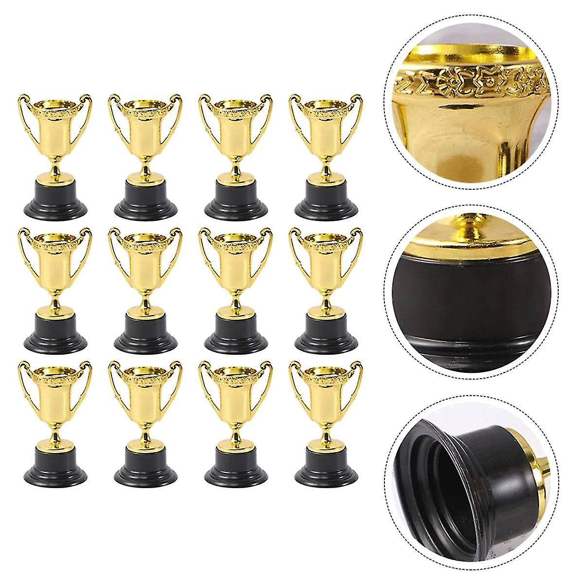 24pcs Golden Mini Award Trophy Prizes Decor Plastic Reward Prizes ...