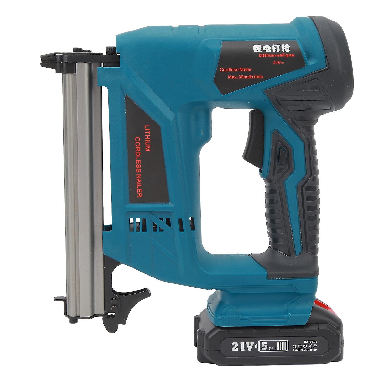 Electric Nail Gun Battery Powered Handheld Cordless Nailer For ...