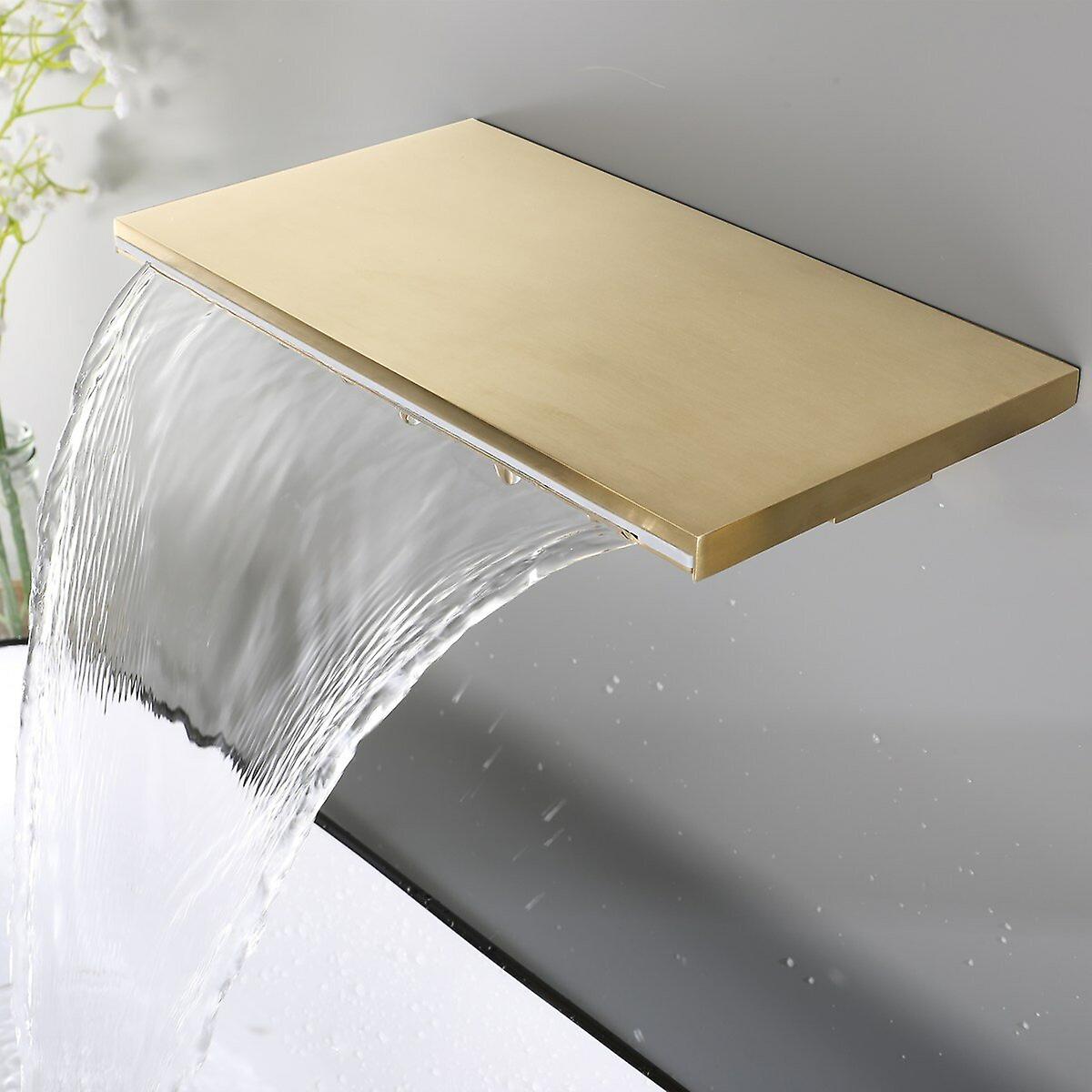 Modern Wall Mount Faucet - Single Handle, Waterfall Spout, Concealed ...