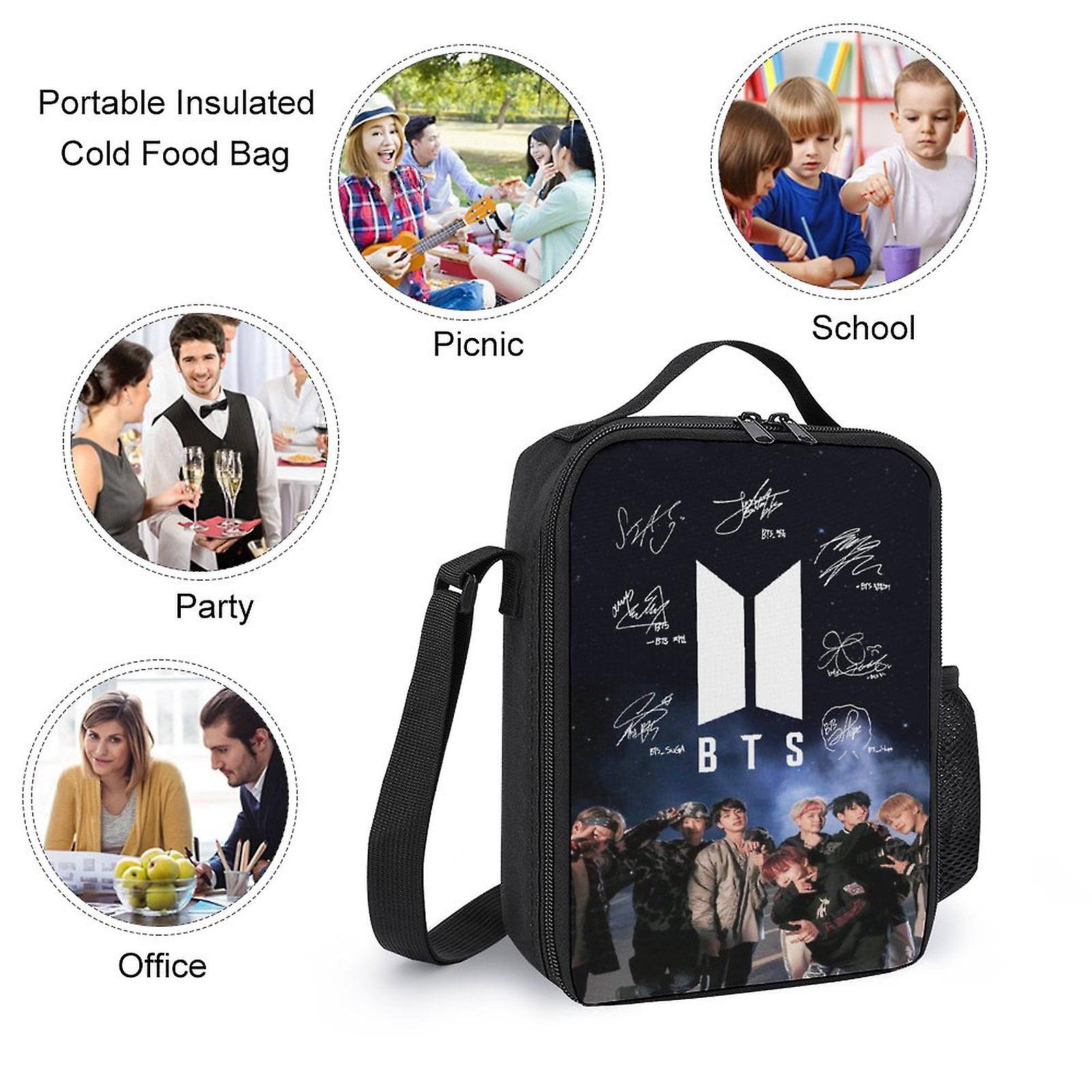 BTS Backpack Set Cartoon Backpacks with Pencil Case And Lunch Bag Lunch ...
