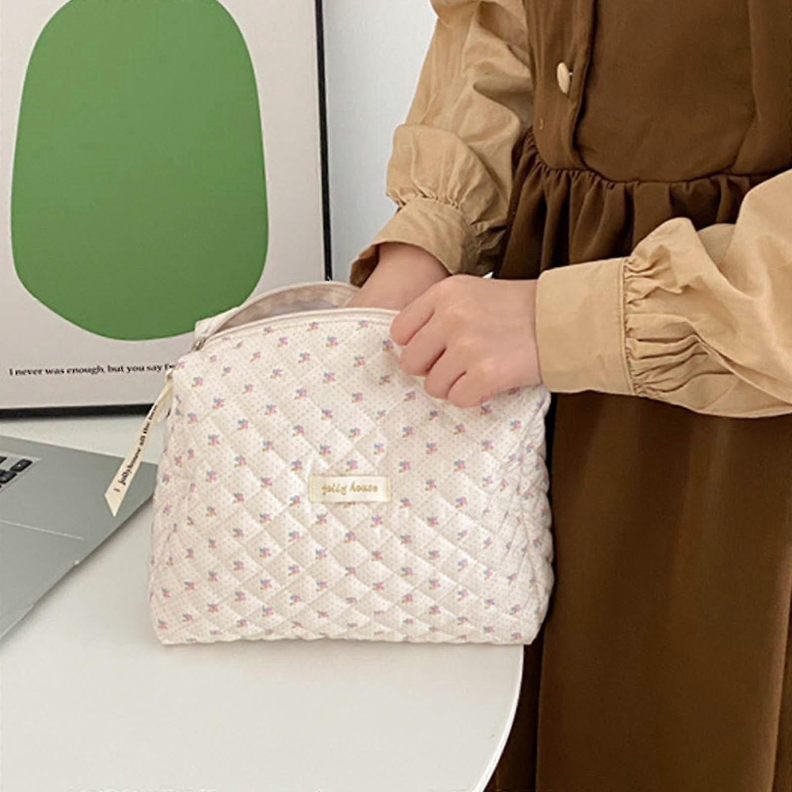 Kawaii Makeup Bag, Cotton Makeup Bag Fragmentary Makeup Handbags Zipper ...