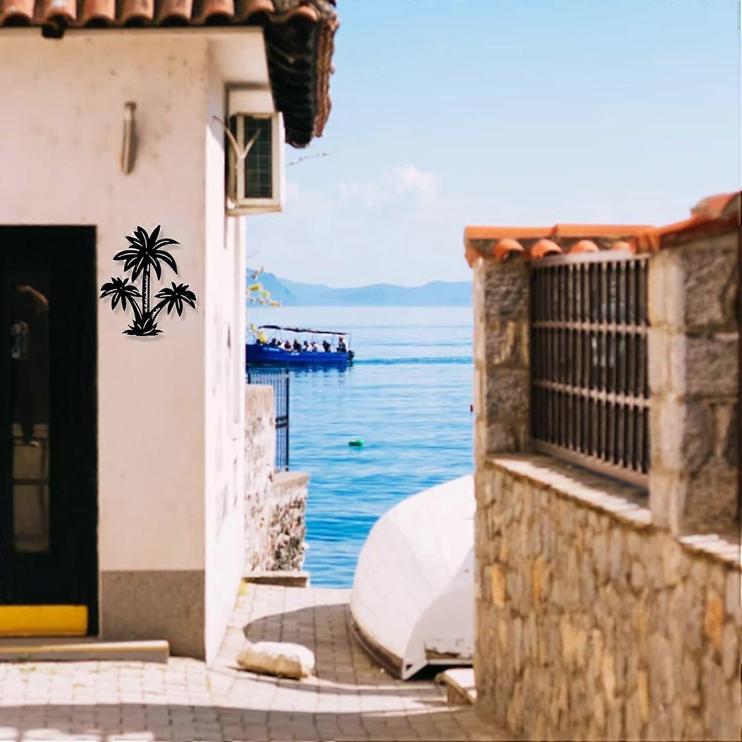 Metal Wall Art Coconut Tree Art Wall Decor Hanging Plaques Ornaments ...