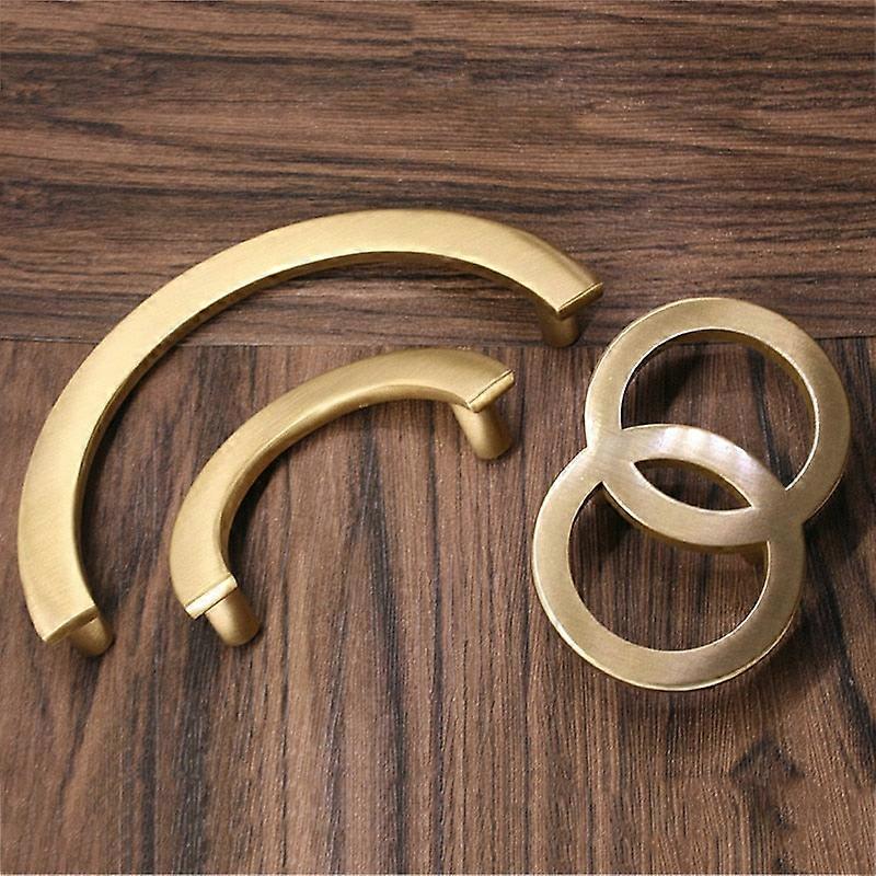 Solid Brass Circle Handles For Furniture Cabinet Pulls Drawer Cupboard ...