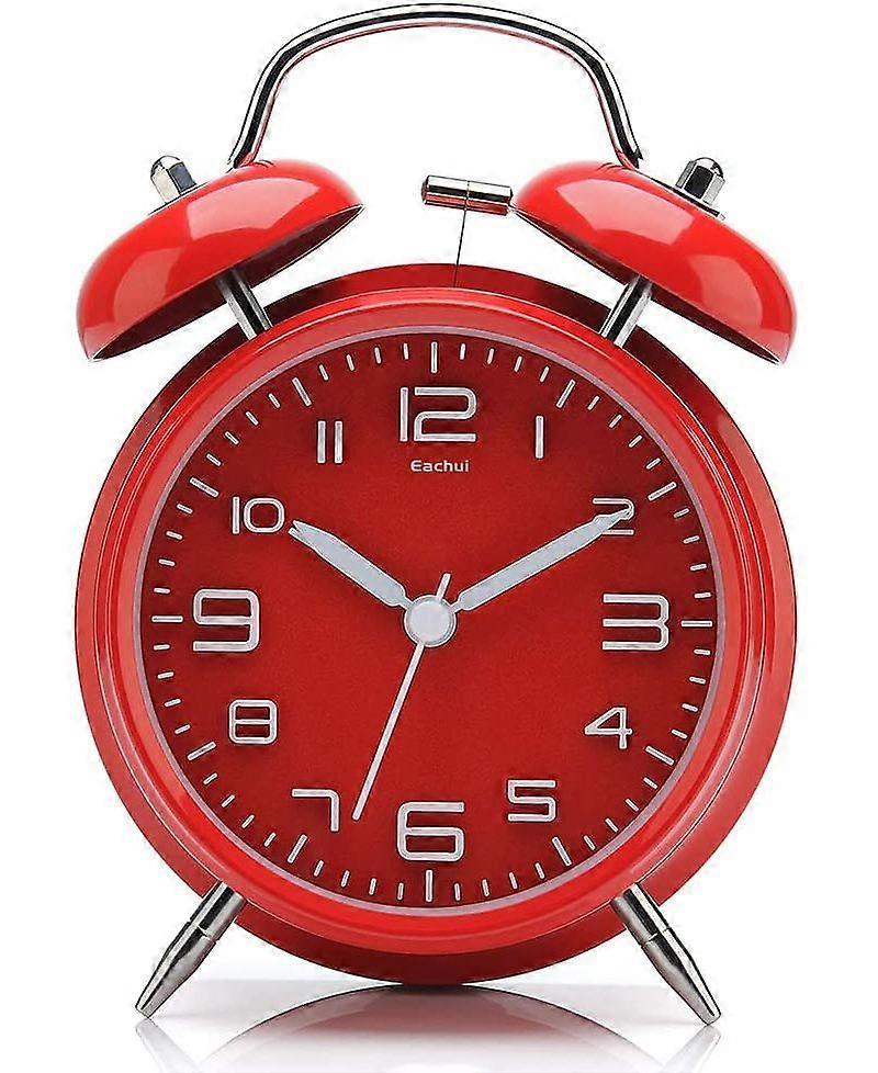 Double Bell Alarm Clock with Night Light, Large 4 Inch Face, Analog ...