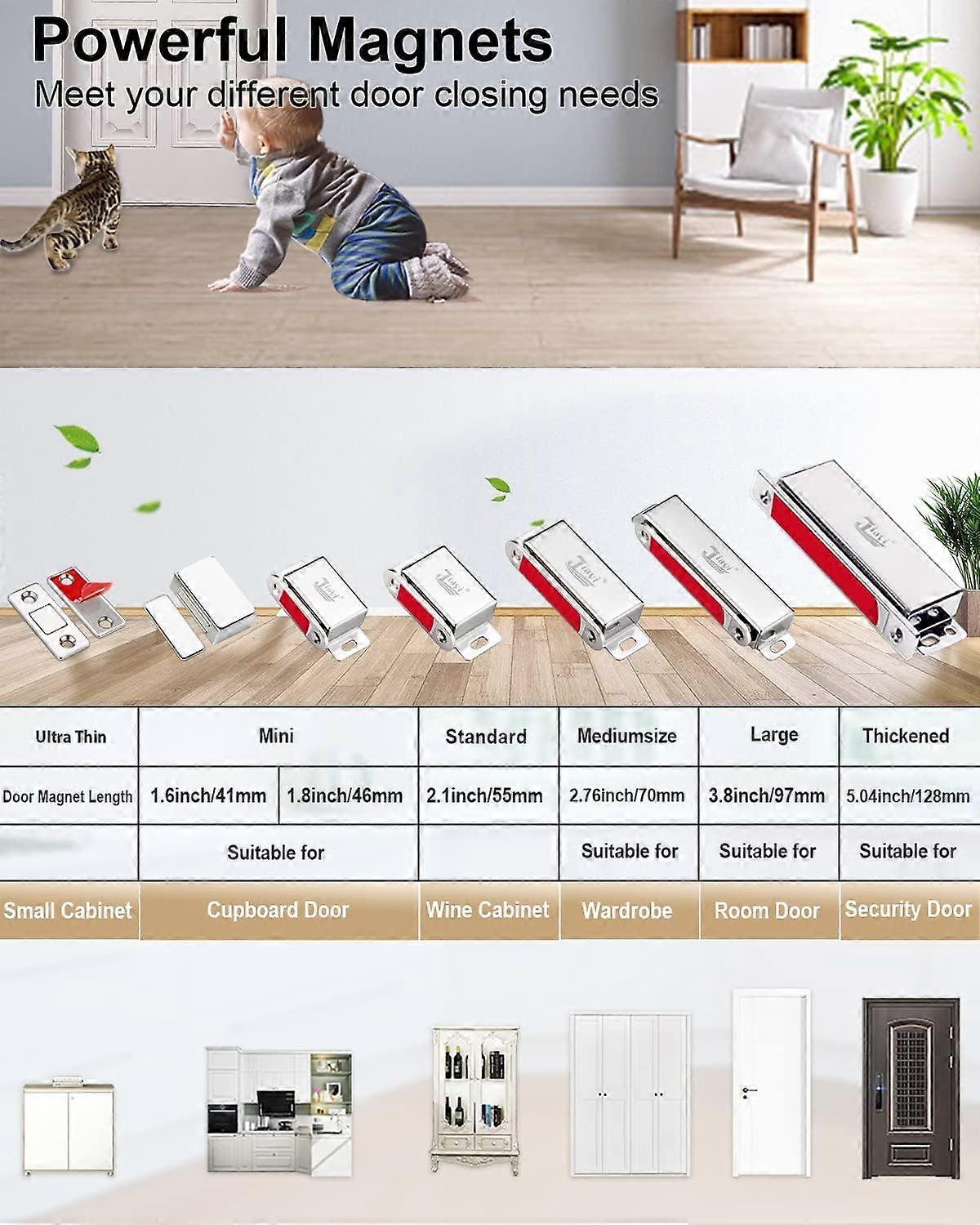 Door Magnets for Cabinet Doors, 8 kg, 8 kg, Stainless Steel Door ...