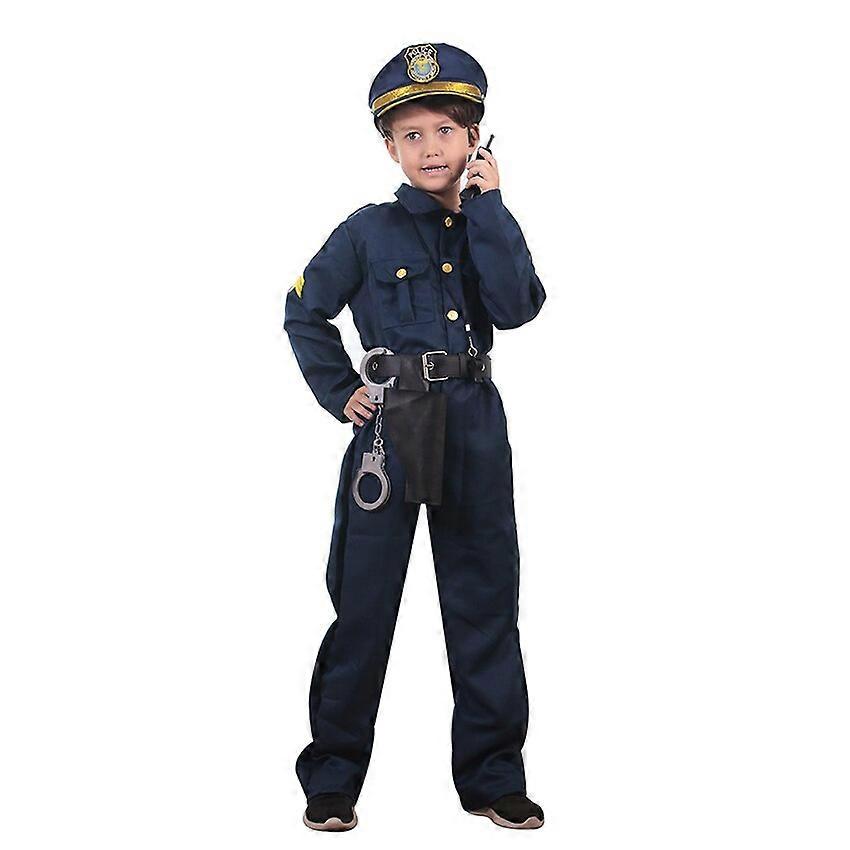 Traffic Police Uniform Child Suit Policeman Cosplay Halloween Costume ...