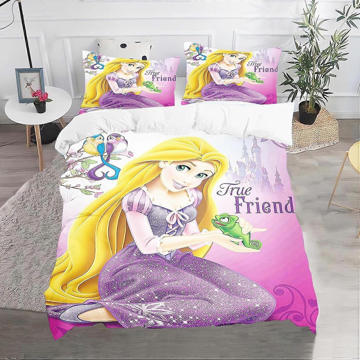 Princess, Anime Rapunzel Mermaid Ariel Bedding Set for Teens, Cartoon ...