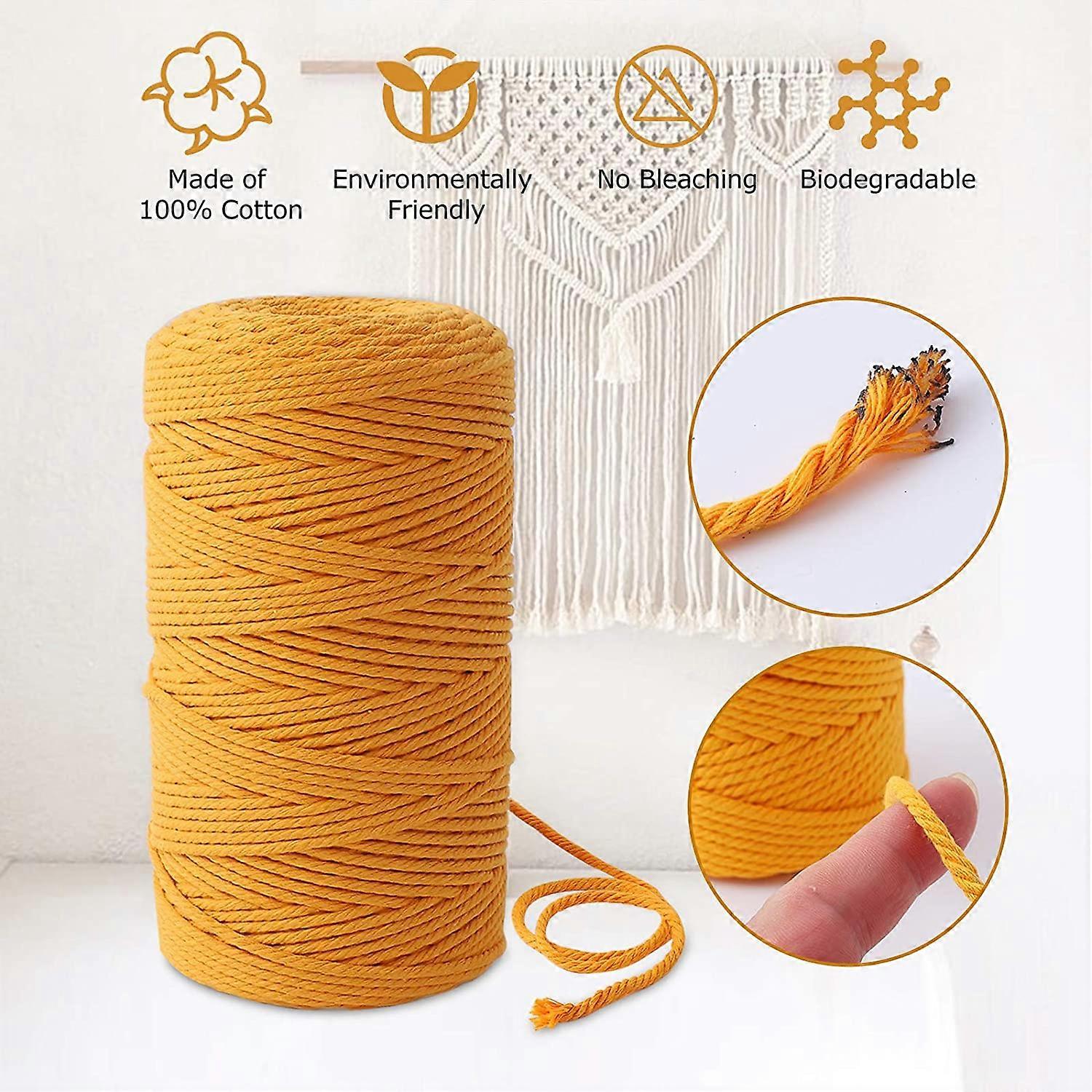 3 x 200 mm Cotton Cone Yarn Macrame Yarn Cotton Rope DIY Art Craft ...
