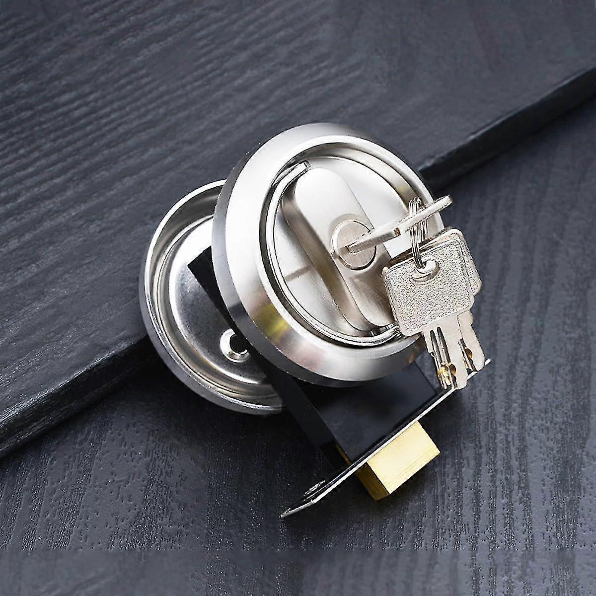 Round Pocket Door Lock, Recessed Handle Latch, Invisible Recessed Door ...