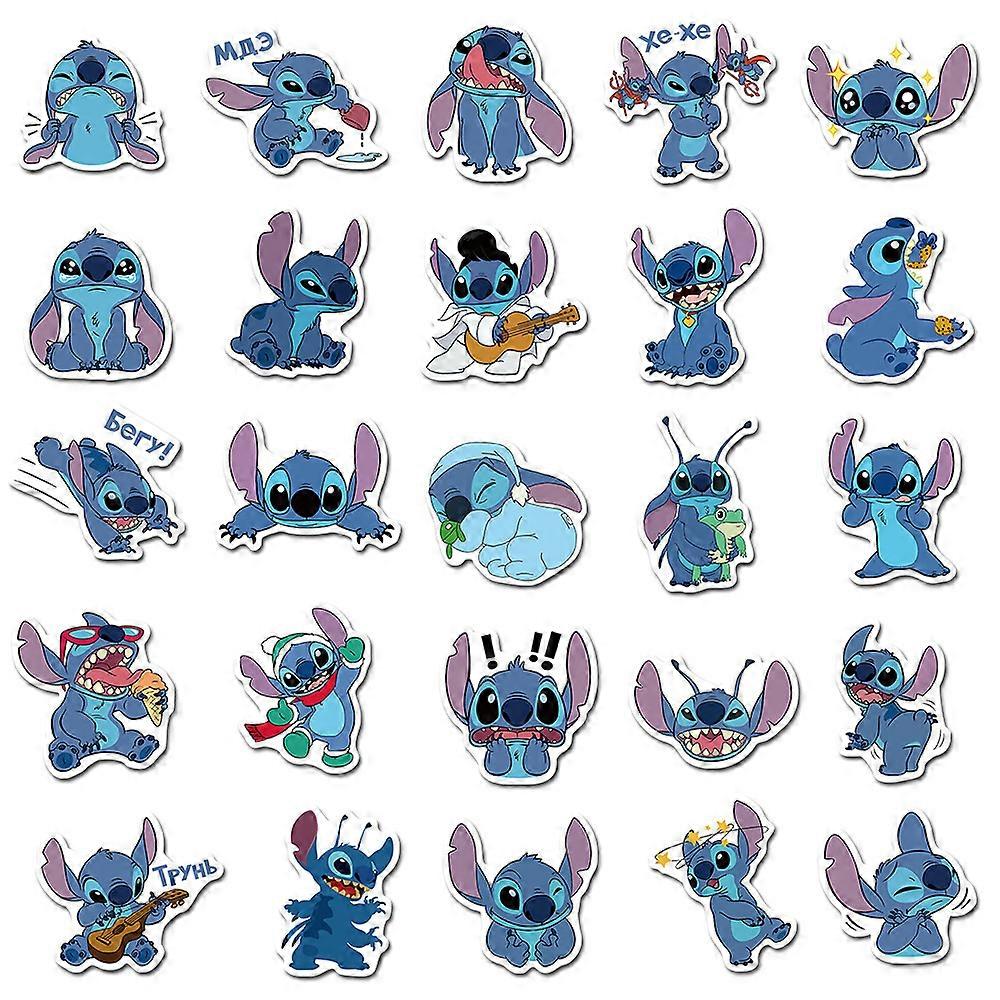 50PCS Stitch Laptop Stickers, Cute Waterproof Vinyl Cartoon Stickers ...
