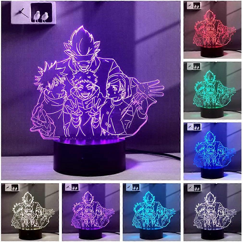 SBSG Jujutsu Kaisen 3D Illusion LED Anime Lamp 16 Colors Change Remote ...
