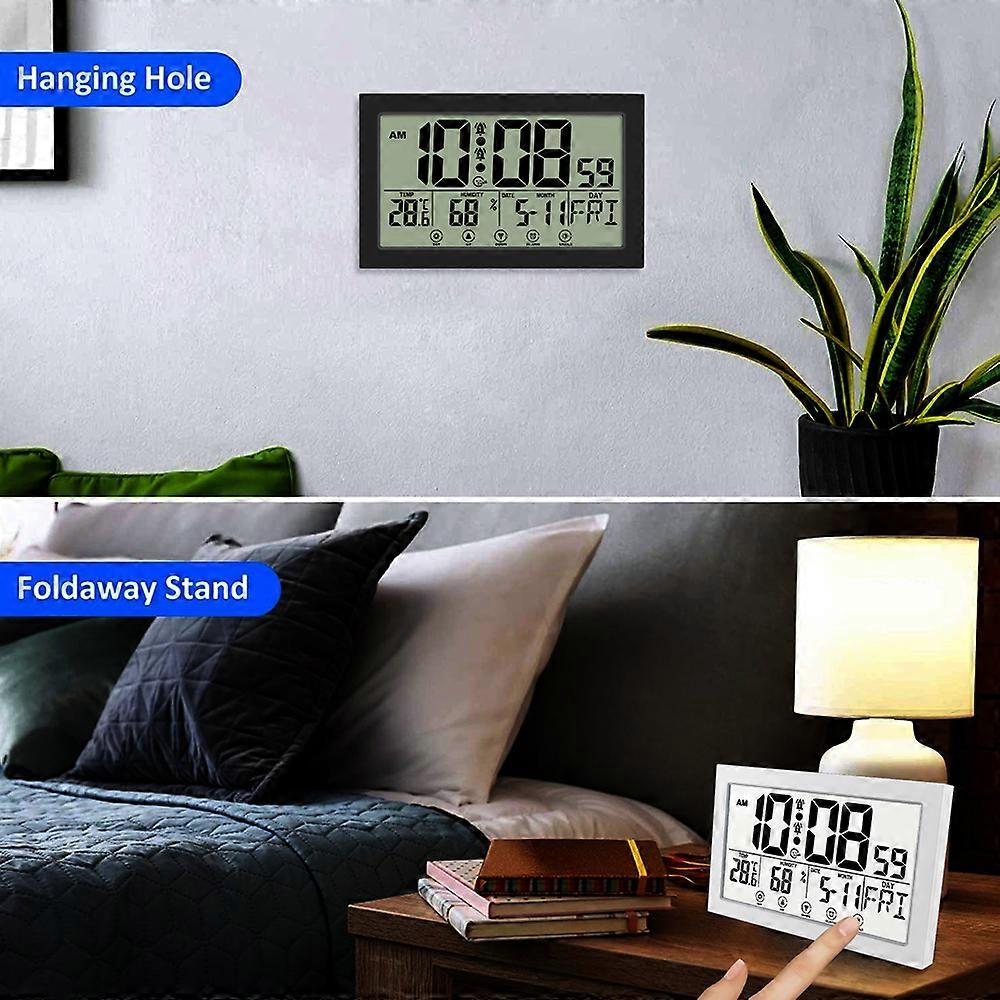 Creative Touch Screen Digital Wall Clock Temperature And Humidity ...