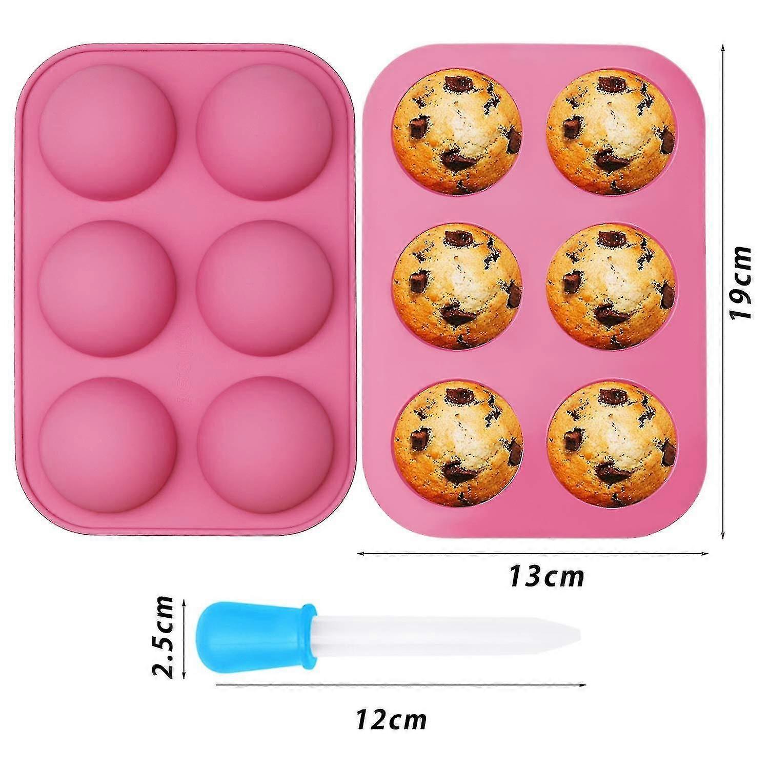 2 Packs 6 Holes Silicone Molds Half Sphere Silicone Molds Cake Molds ...