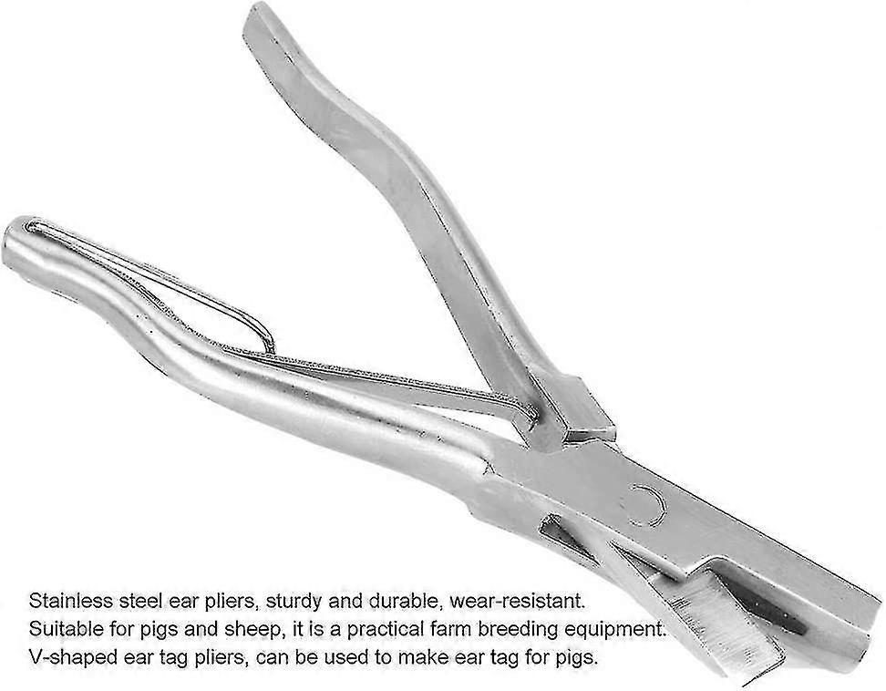 Stainless Steel V Type Ear Tag Pliers Pig Sheep Livestock Farm Marking ...