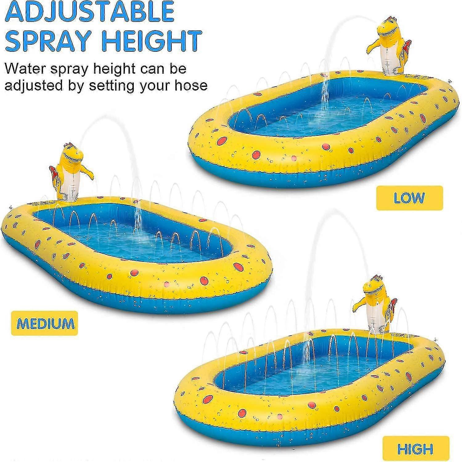 Inflatable Paddling Pool With Sprinkler, Splash Pad Wadding Pool, 170 ...