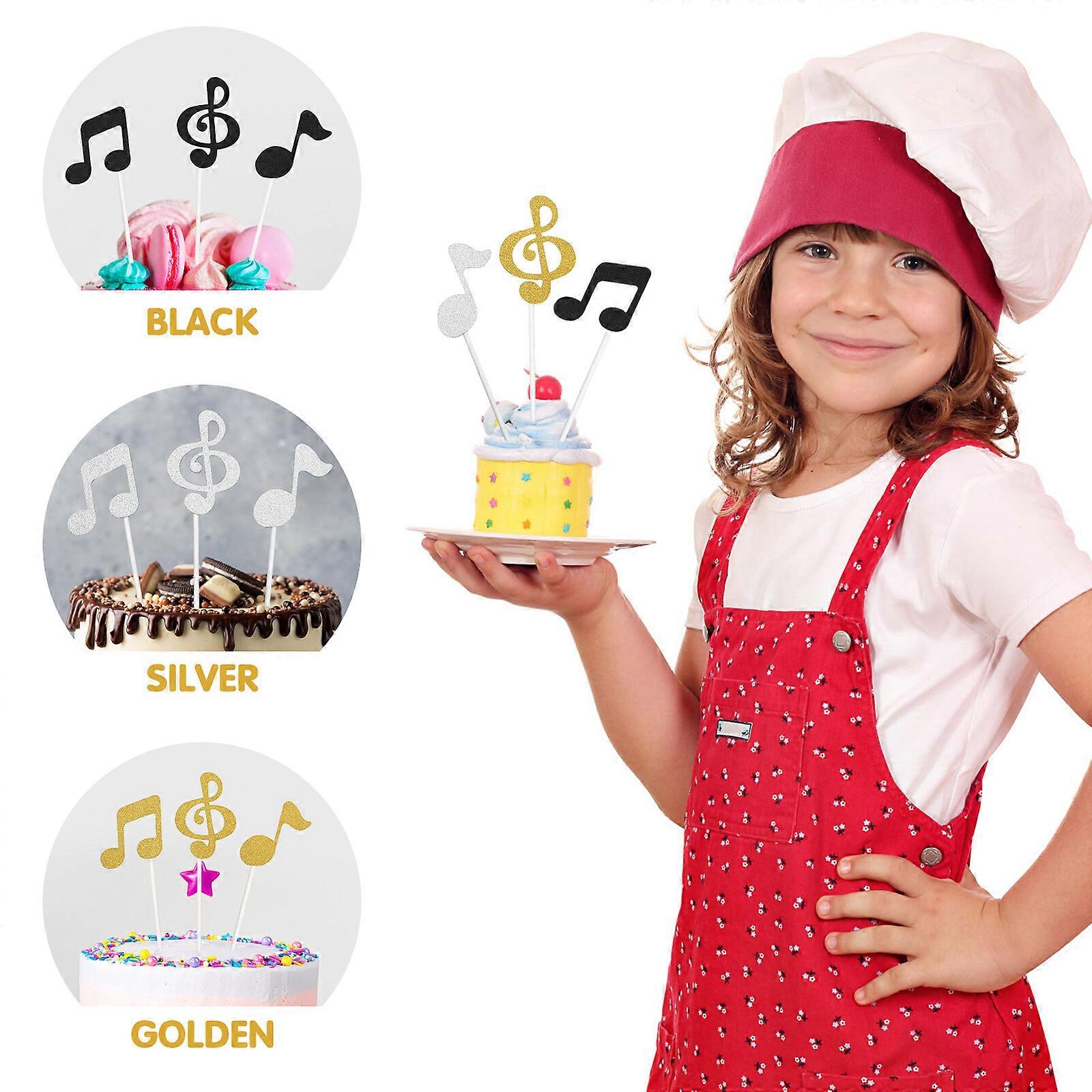 18pcs Music Notes Cake Topper Cupcake Toppers Birthday Party ...