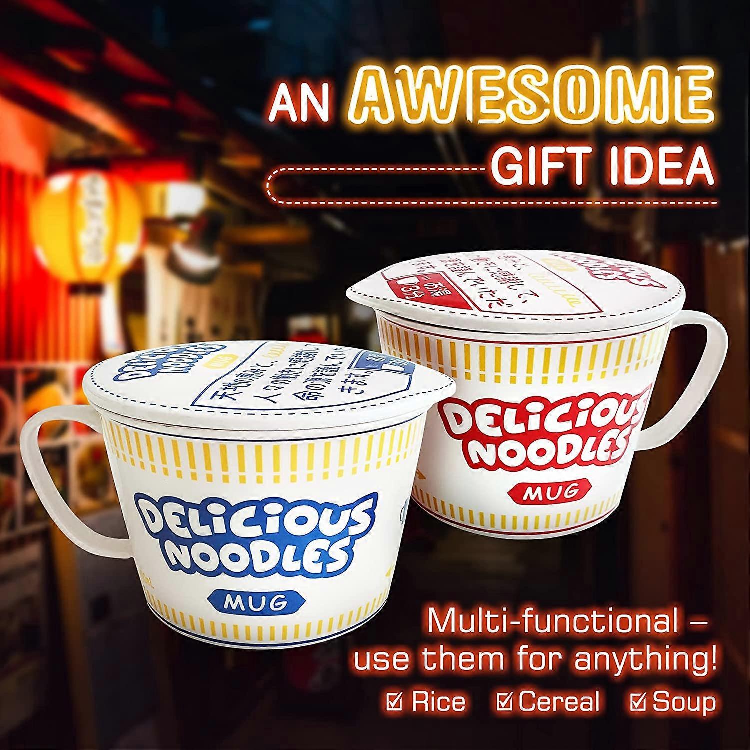 Porcelain Instant Noodle Bowl Mug With Handle 34 Oz - A Must-Have ...
