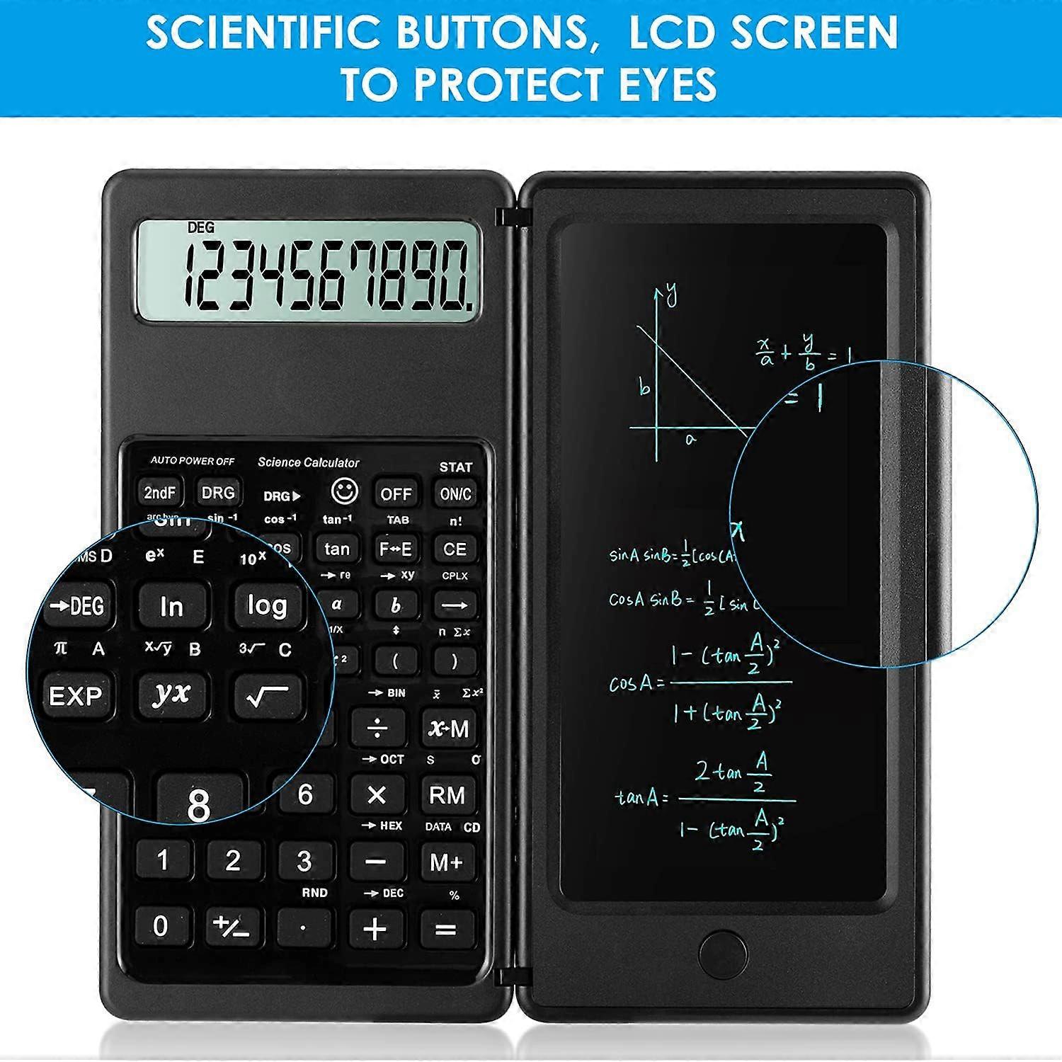 Scientific Calculator for High School, 10 Digit Digital with Erasable ...