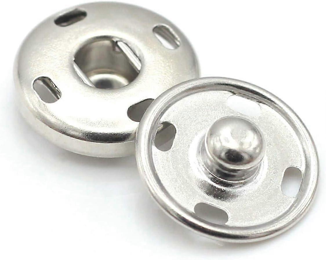 20 Sets Metal Snap Buttons Nickel Brass Sew On Snap Fasteners (10mm ...