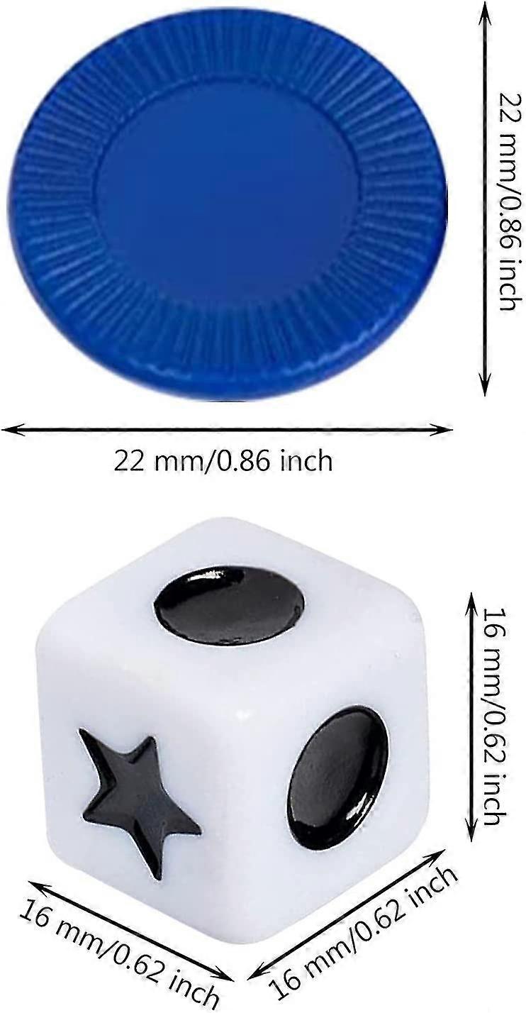 Left Right Center Dice Game Prime Set With 3 Dices + 24 Chips Funny L C ...