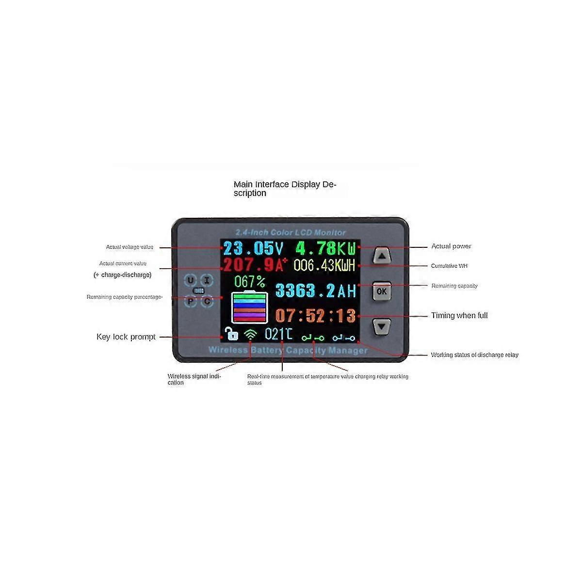 Vac8810f 2.4 Inch Wireless Voltage Meter+measurement Box Coulometer ...