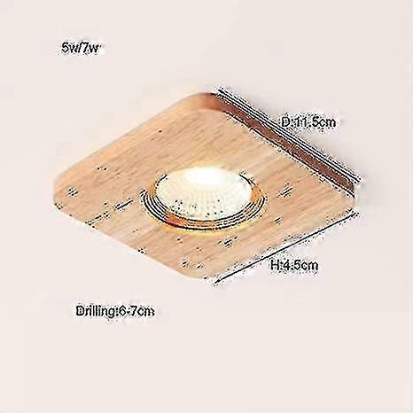Wooden Downlights Recessed Ceiling Spotlight Solid Wood Square ...