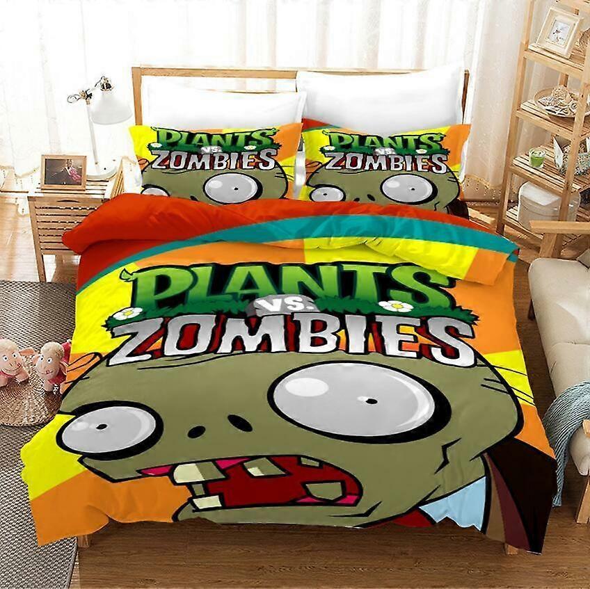 v5260 Bed Sheets Plants vs. Zombies Duvet Cover Kids Bedding Set Size ...
