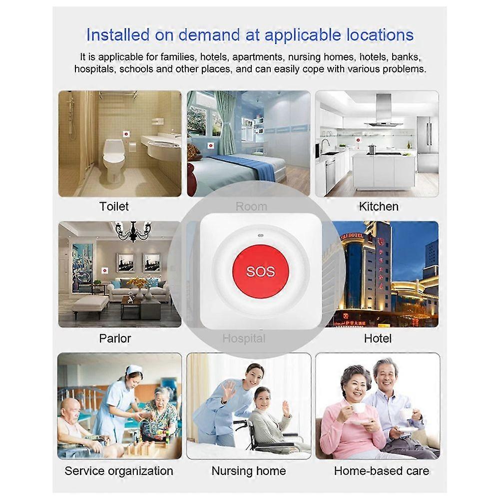 Smart SOS Button Wireless Caregiver Pager Alert Transmitter Emergency ...