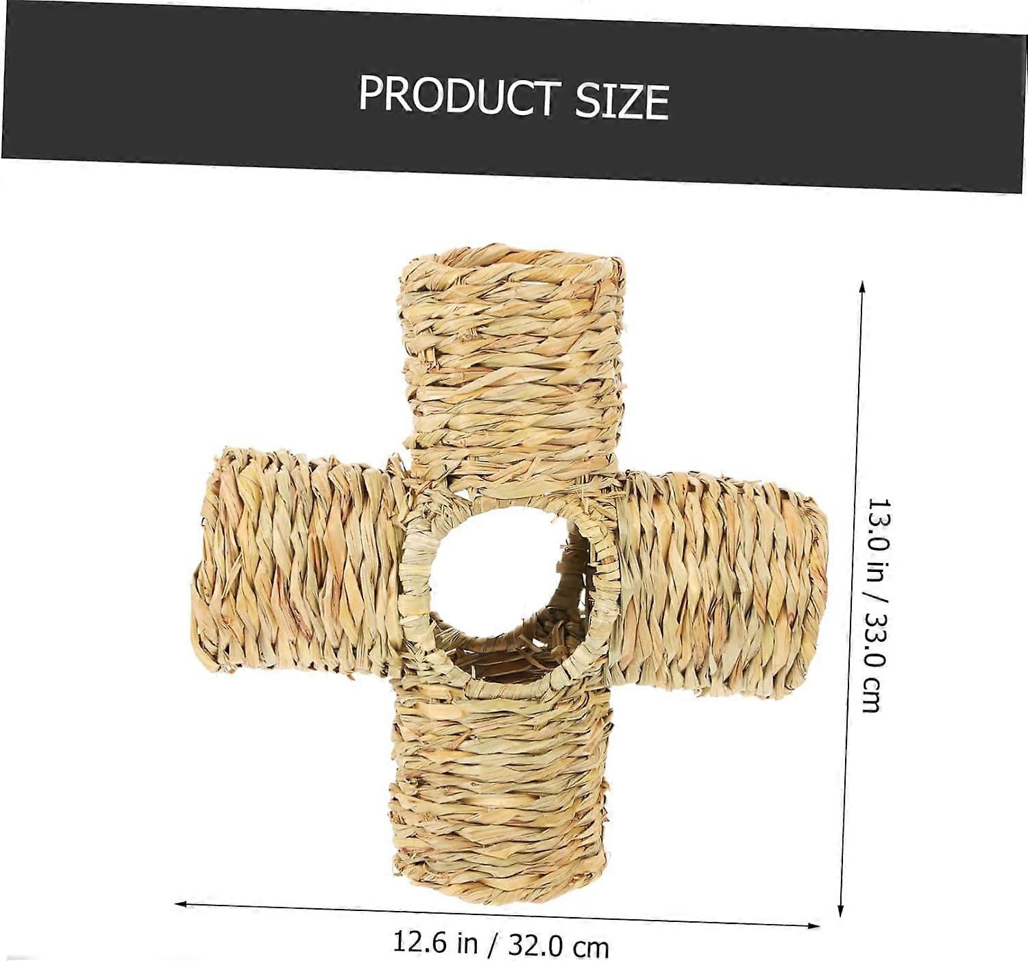 Plush Tunnel for Small Animals, Sturdy Woven Grass Tunnel, Open ...