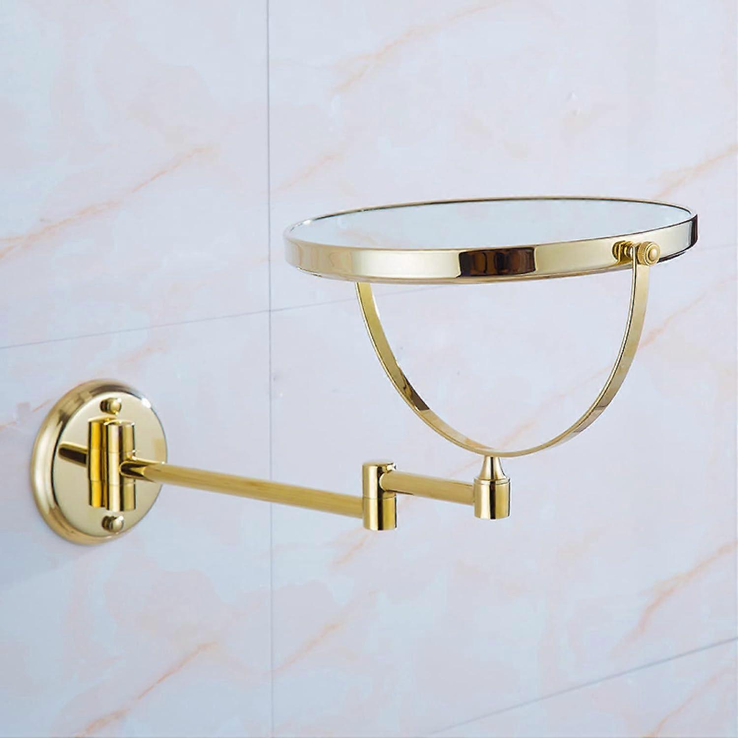 Beauty Mirror Gold-Plated Makeup Mirror Double-Sided Telescopic Wall ...
