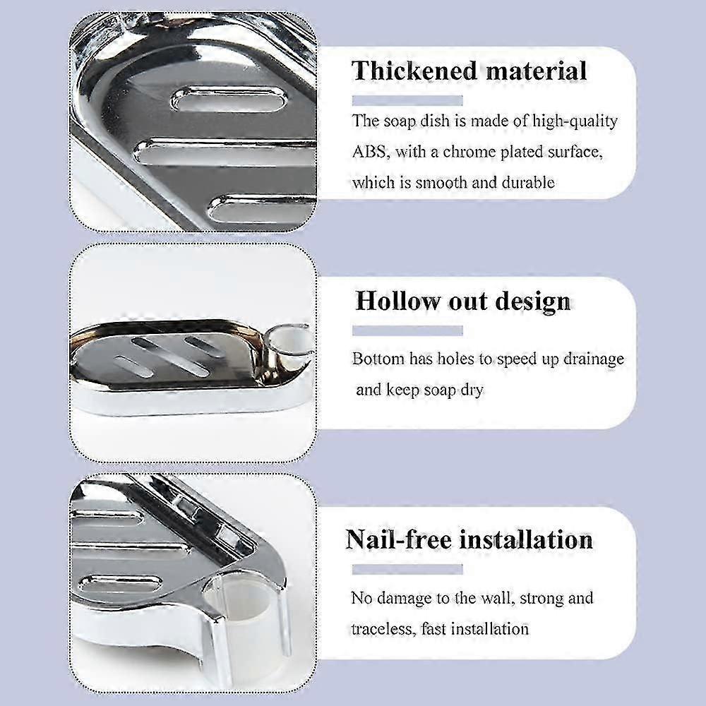 2 Pcs Clip on Shower Soap Dish for Shower Rail and Riser Rail 22mm ...