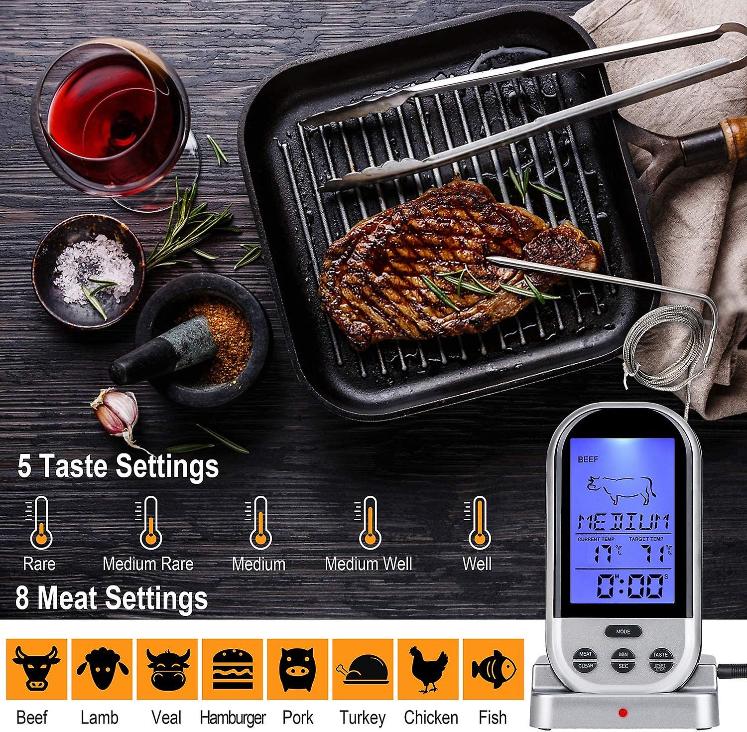 2024 Wireless Meat Thermometer,remote Meat Thermometer Digital Cooking ...