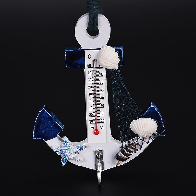 Wood Anchor Thermometer Crafts Art Wall Hanging Hook Meter Gauge Shell ...