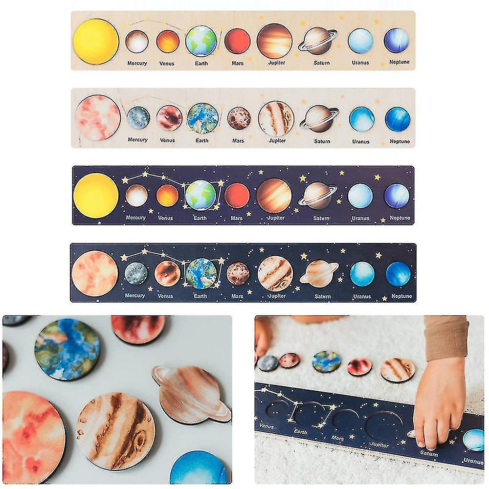 Solar System Puzzle For Kids 3-6, Wooden Space Puzzles For Toddlers ...