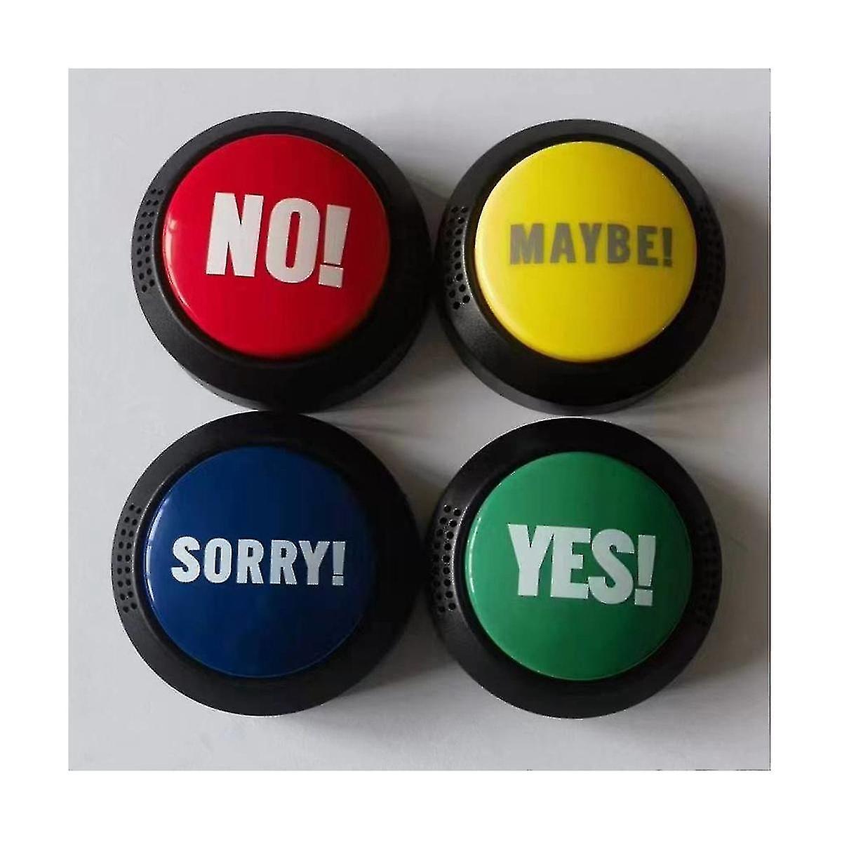 4 Pack Pet Squeeze Speaker Music Box Dog Yes or No Sound Button Party ...