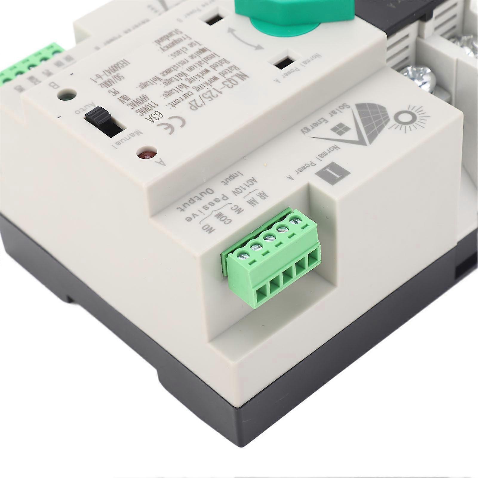 Dual Power Automatic Transfer Switch PV Inverter Type Millisecond Switching 2P 63A Circuit ...