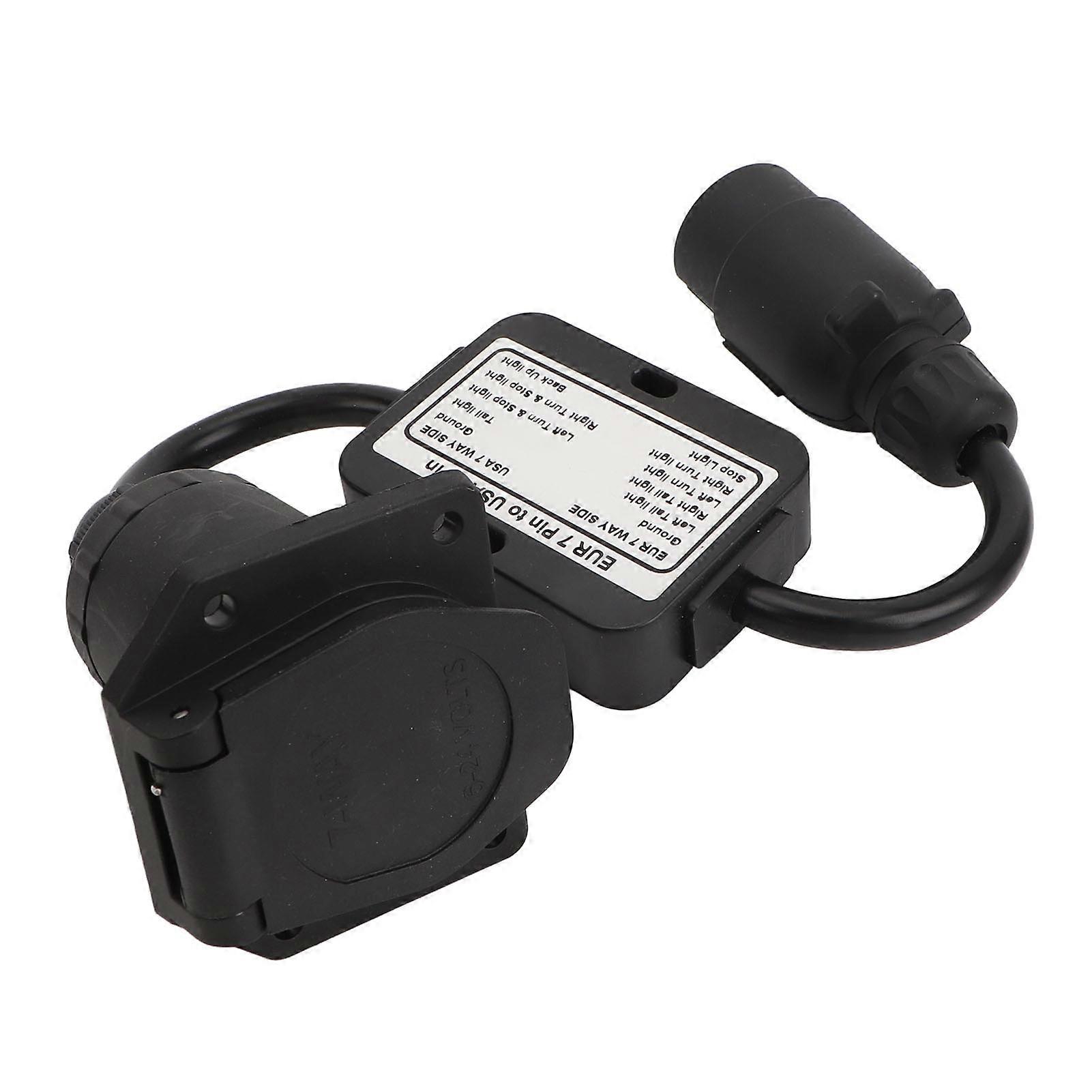 Trailer Adapter Plug EUR 7 Pin to USA 7 Pin Socket Connector Adapter ...