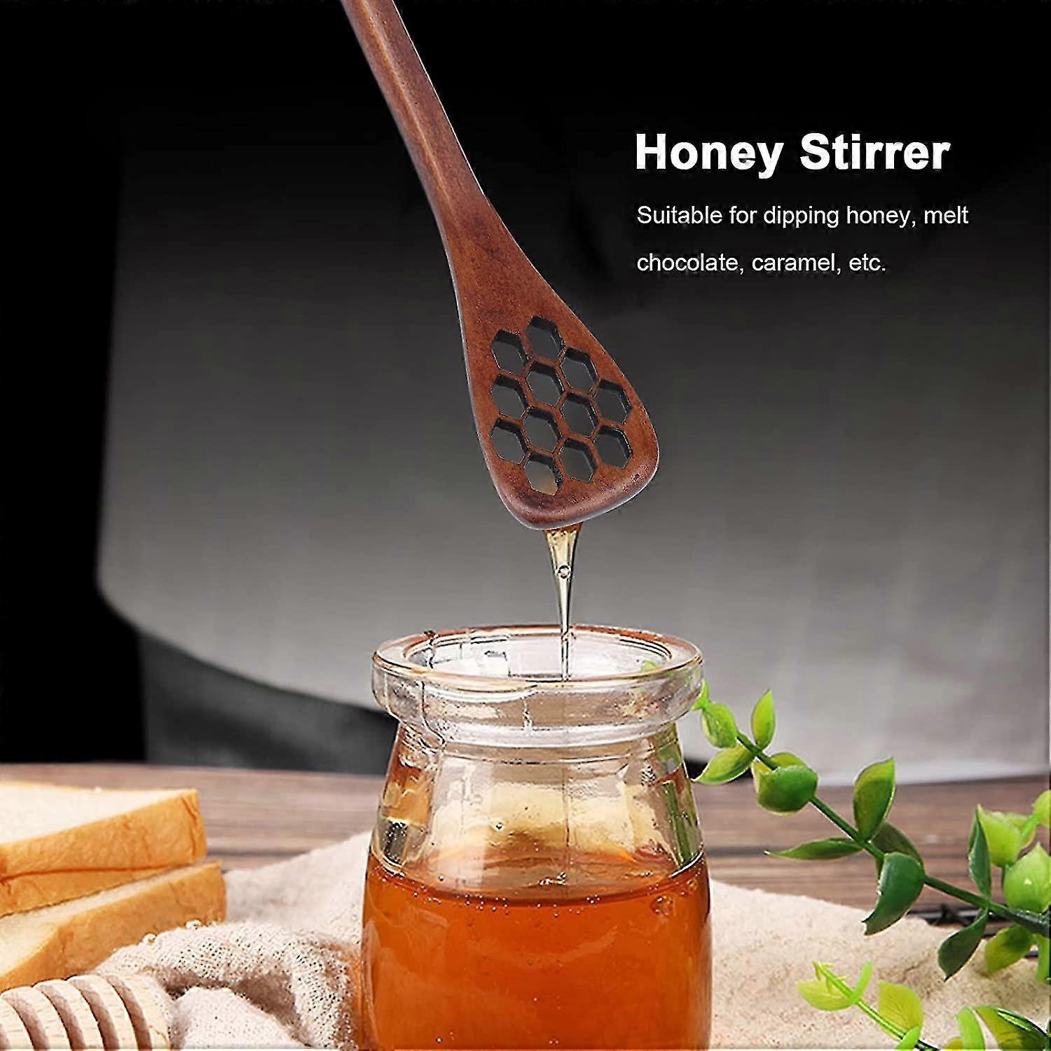 Wood Honey Drizzler 3pcs, Honey Dipper Sticks Wooden Honey Comb Honey ...
