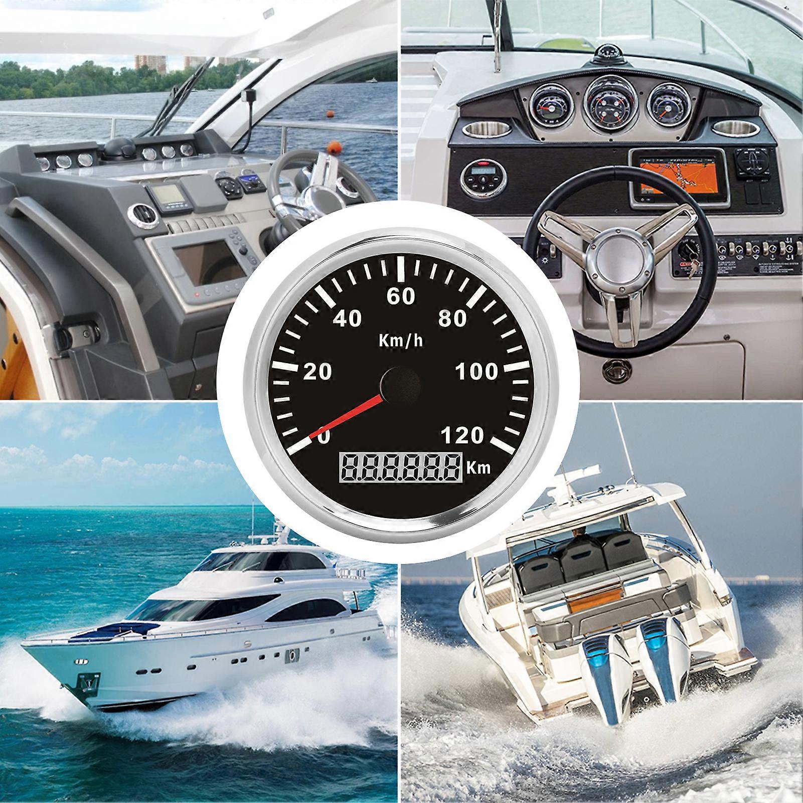 3?3/8in Automotive Speedometer 0?120KM / H with GPS Pulse Signal 9 ...