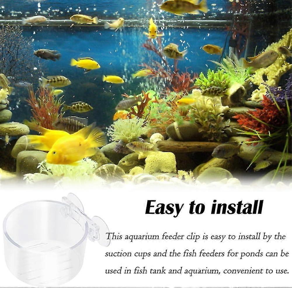 2 Pcs Red Worm Feeder Acrylic Fish Tank Plant Shrimp Feeder Bowl ...