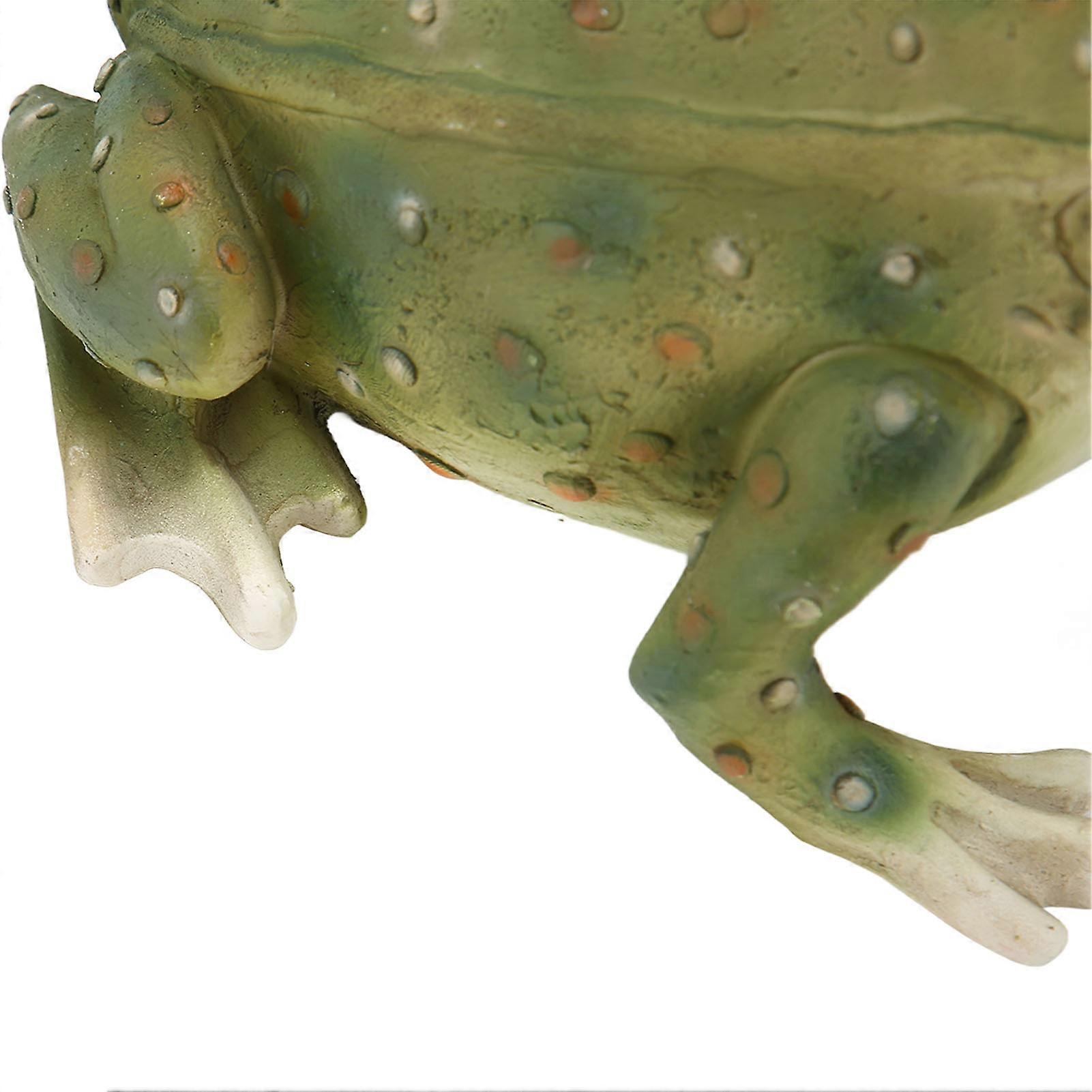 Frog Statue Hand Painted Lifelike Lovely Resin Frog Figure Garden Decor ...