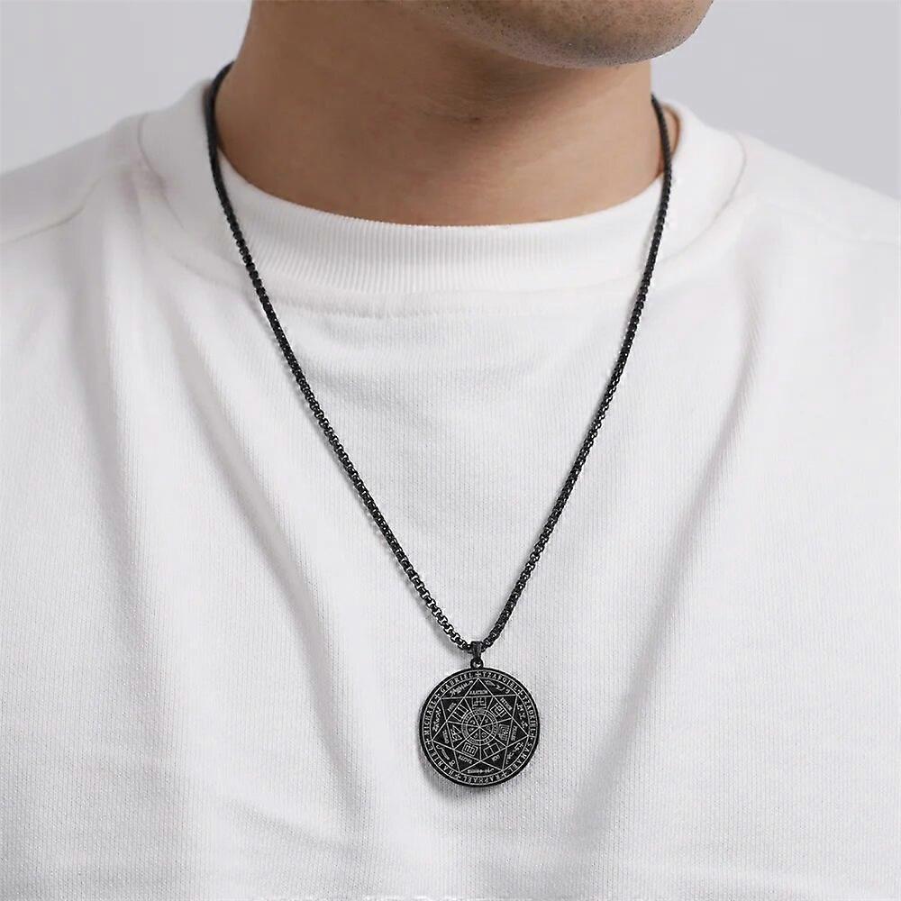 My Shape 7 Archangels Sigil Talisman Necklaces Men Boys Seal of Solomon ...