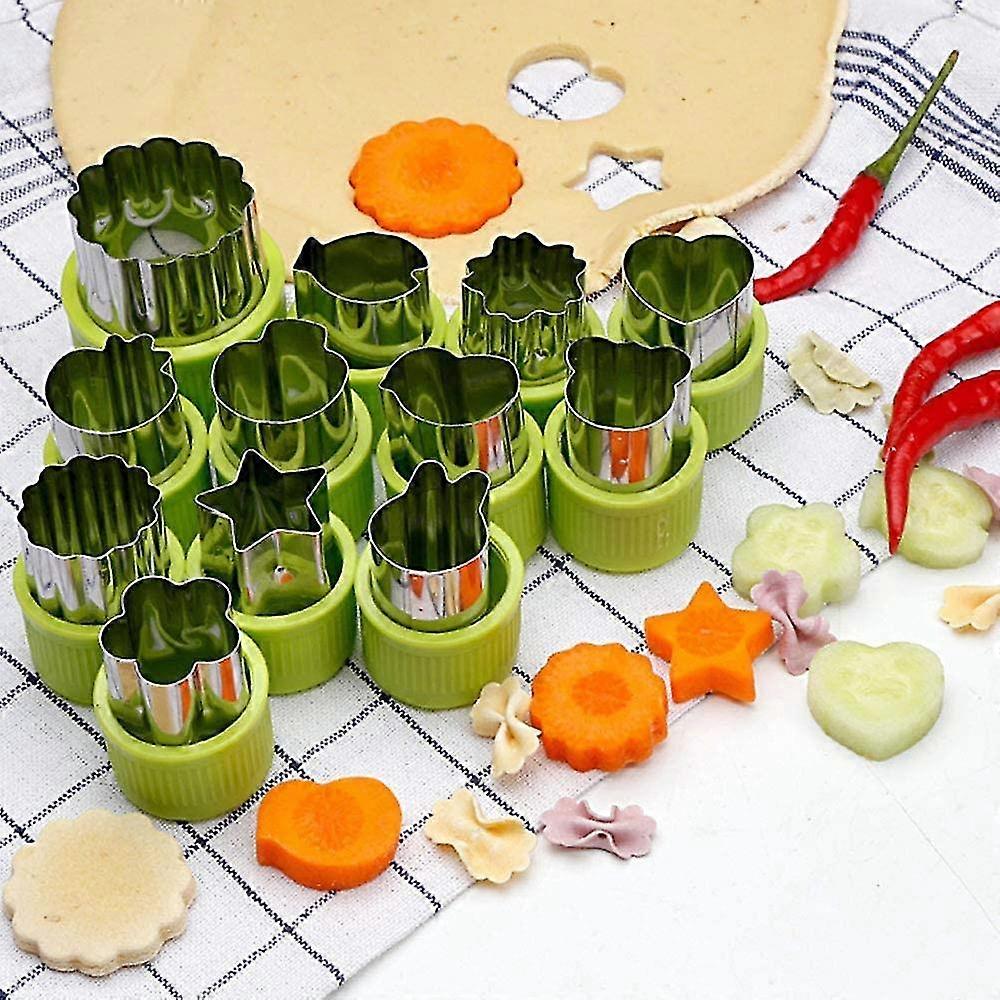 12 Pcs Cookie Cutters Stainless Steel Vegetable Fruit Biscuit Cutters ...