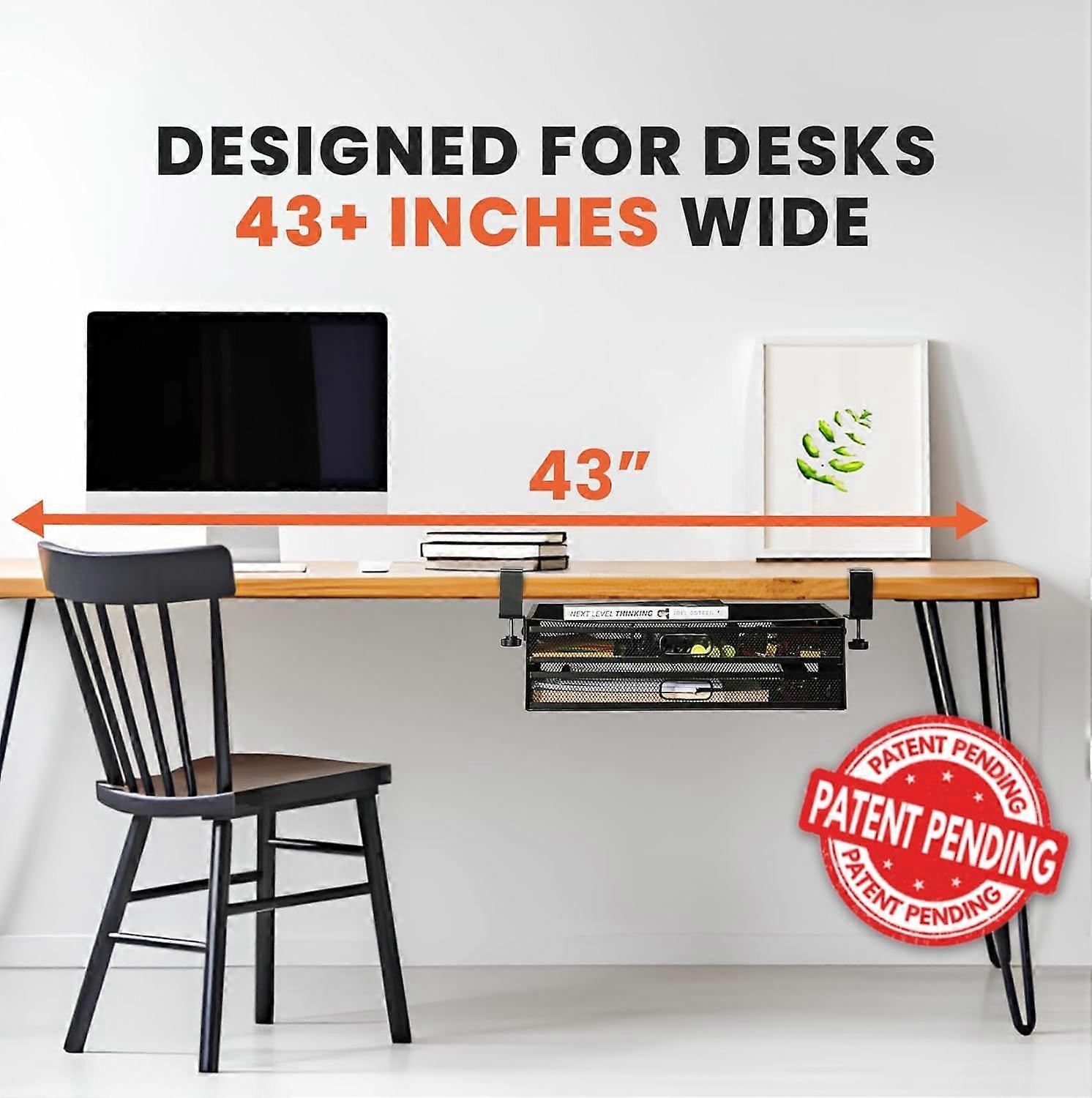 Under Desk Drawer Organizer Clamp-On, Mesh Metal Desk Drawer Attachment ...